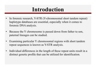 Y STR Haplotype Databases in Forensic Science.pptx