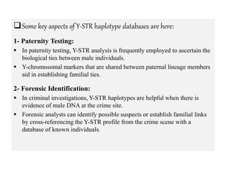 Y STR Haplotype Databases in Forensic Science.pptx