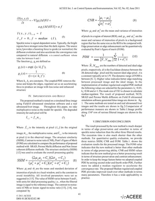 Despeckling of Ultrasound Imaging using Median Regularized Coupled Pde | PDF