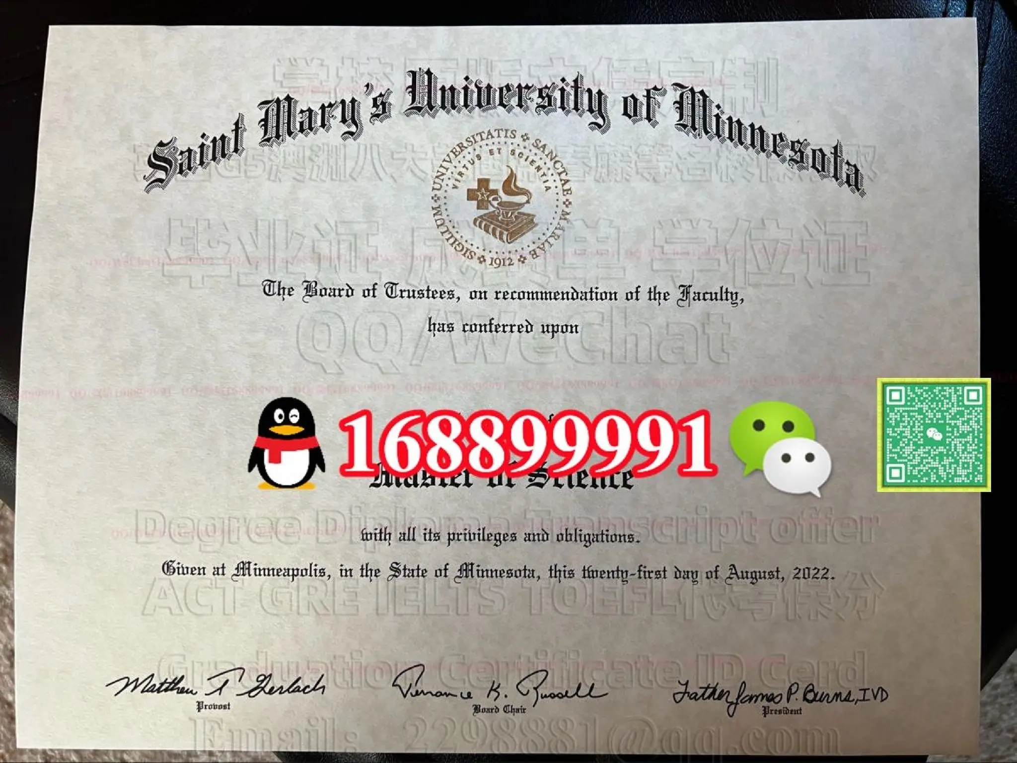 Saint Mary's University of Minnesota degree offer diploma Transcript | PPT