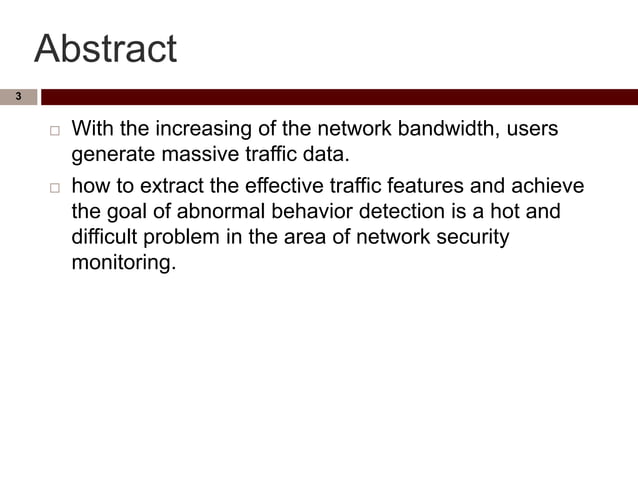 Traffic Features Extraction And Clustering Analysis For Abnormal