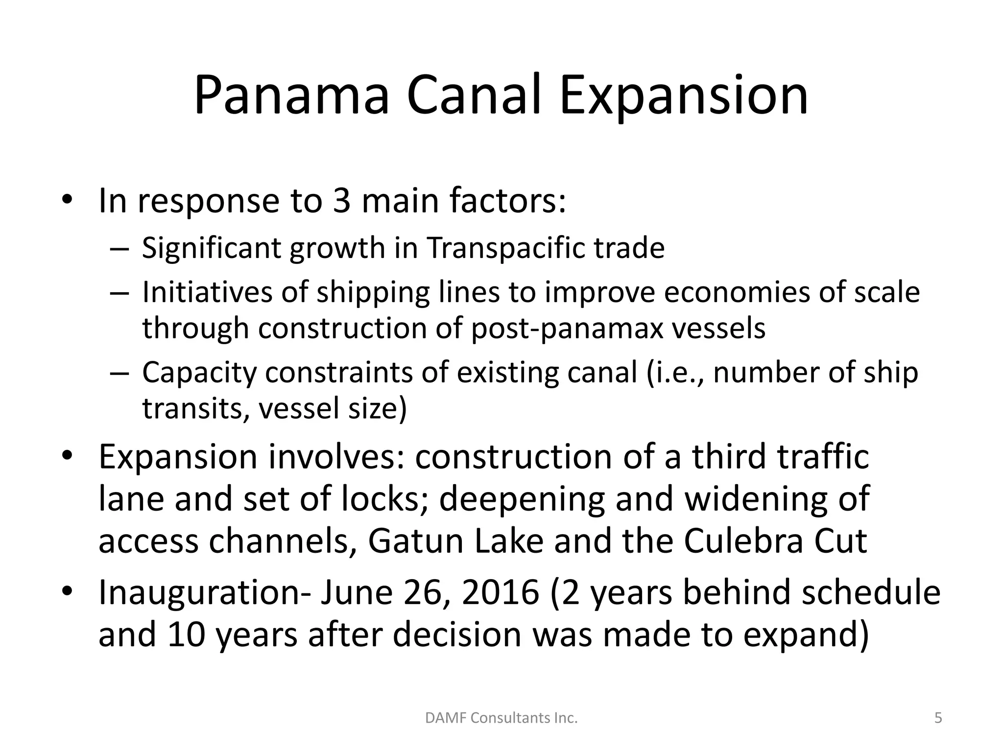 Panama Canal Expansion Impacts on North America Trade | PPT