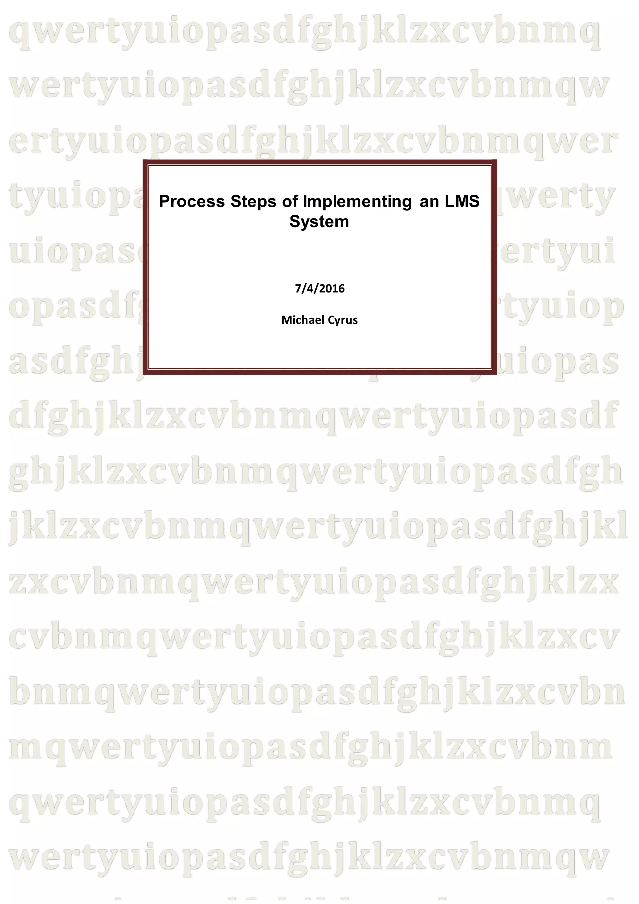 The process steps of an LMS systems | DOCX