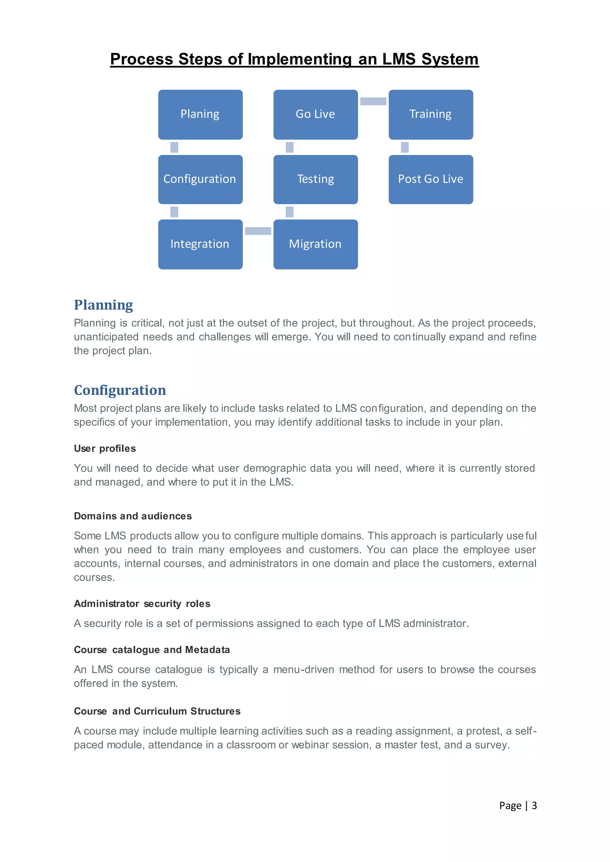 The process steps of an LMS systems | DOCX