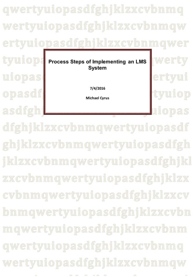 The process steps of an LMS systems | DOCX
