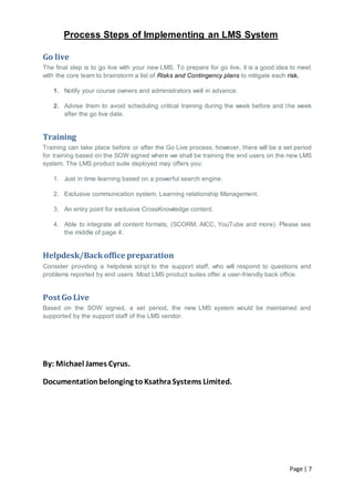 The process steps of an LMS systems | DOCX | Operating Systems ...