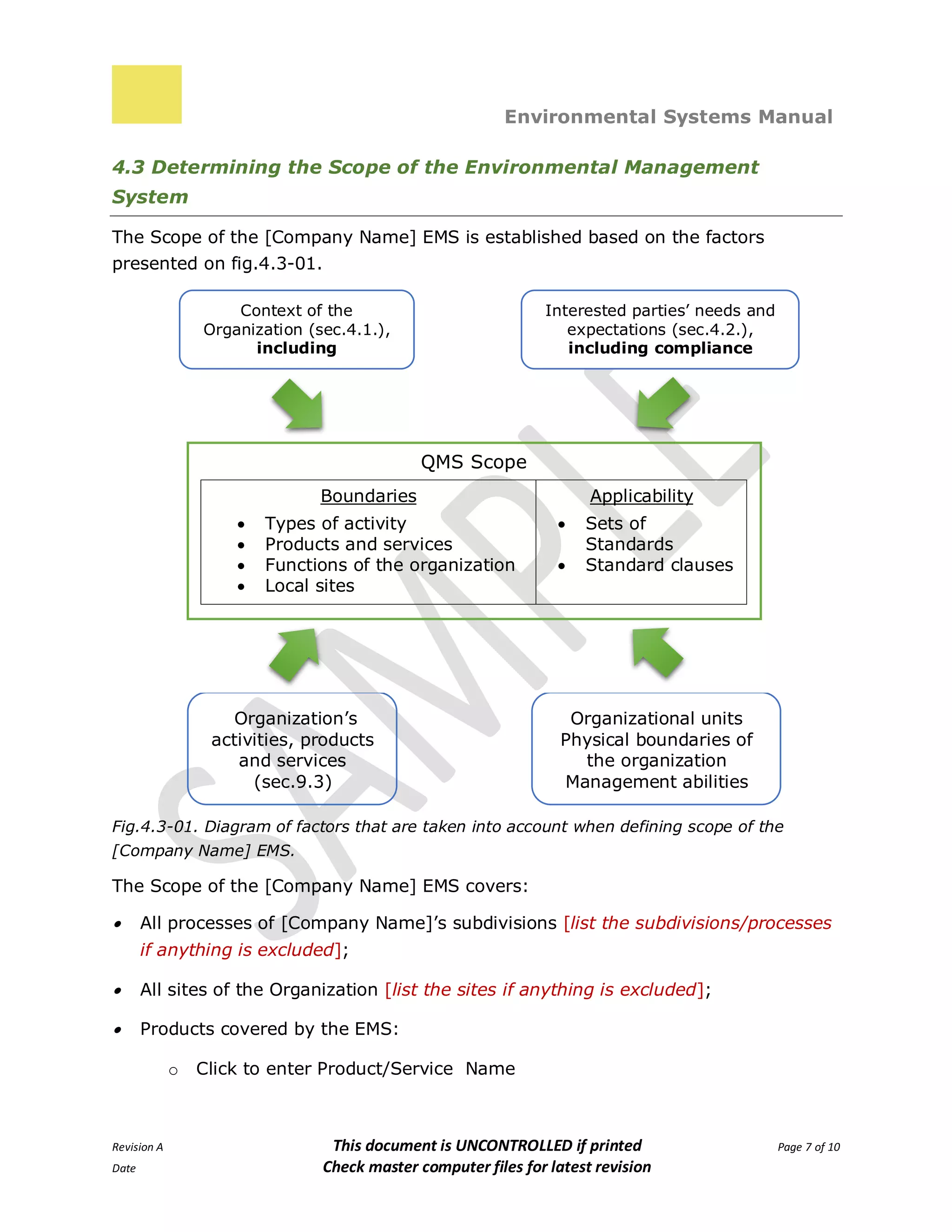 ISO 14001.2015 EMS Manual Template (preview) | PDF