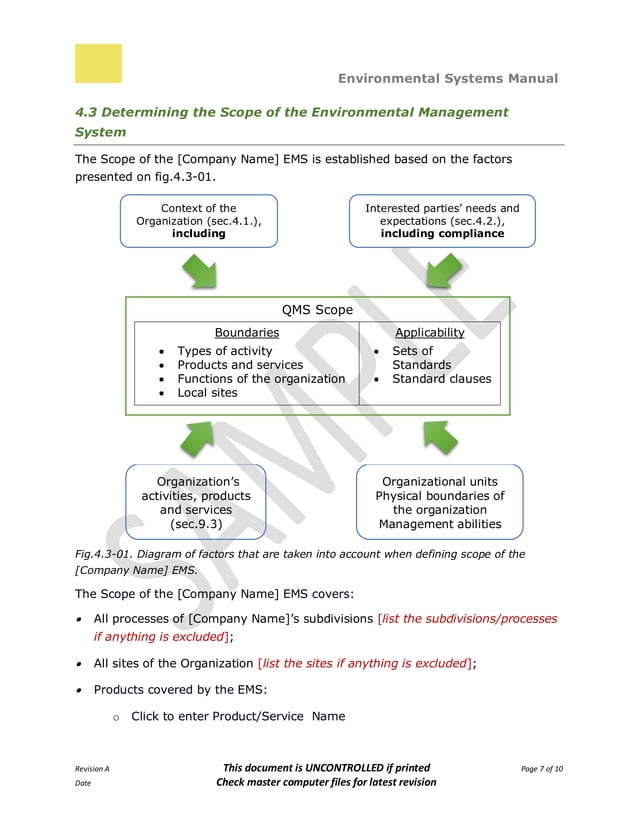 ISO 14001.2015 EMS Manual Template (preview) | PDF