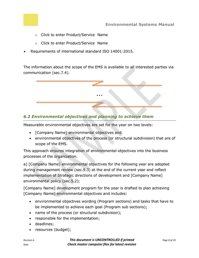 ISO 14001.2015 EMS Manual Template (preview) | PDF