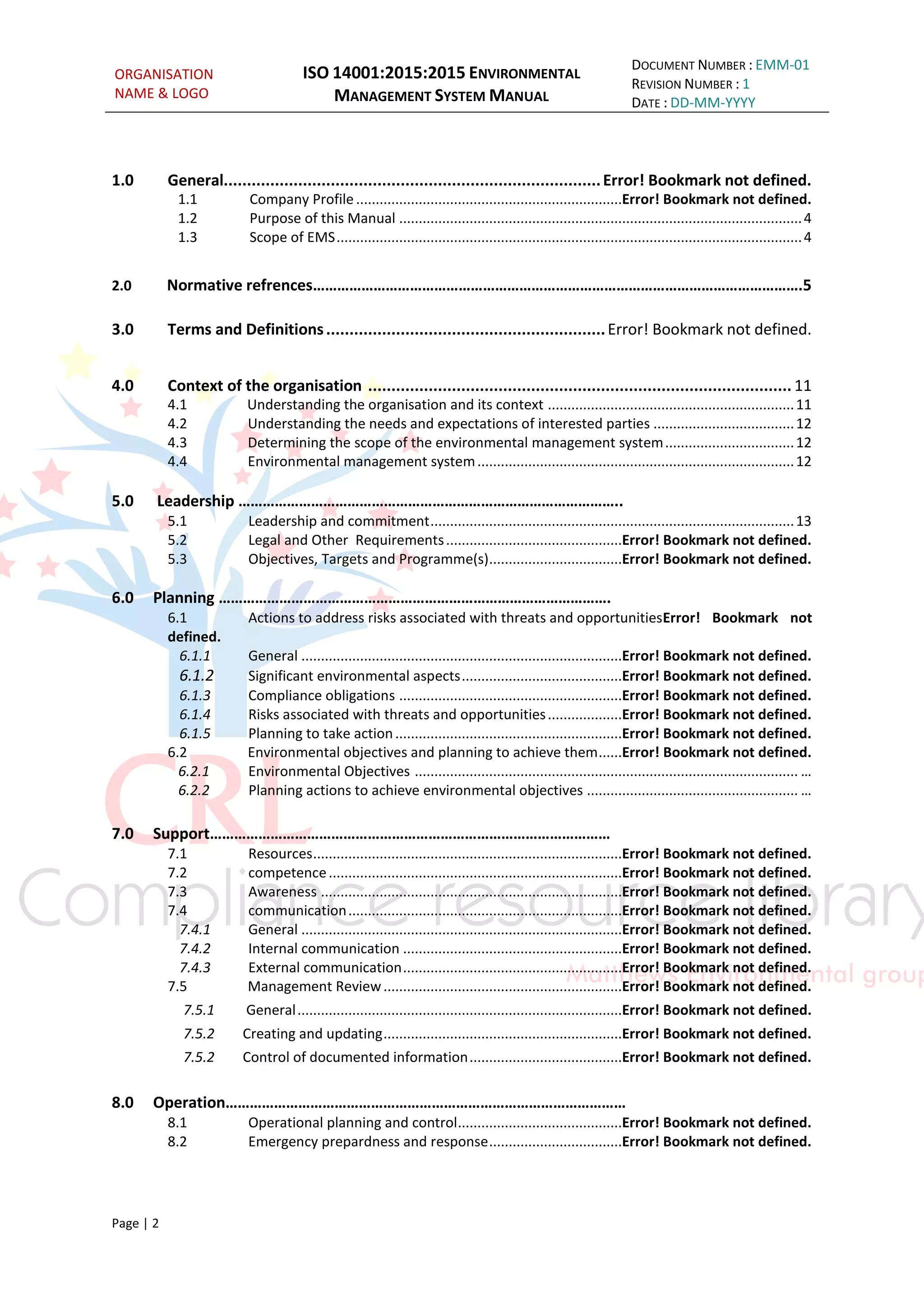 ISO 14001:2015 managment system manual sample | PDF