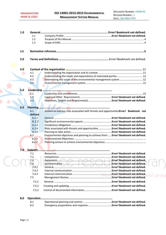 ISO 14001:2015 managment system manual sample | PDF