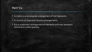 Application of Matrices | PPT