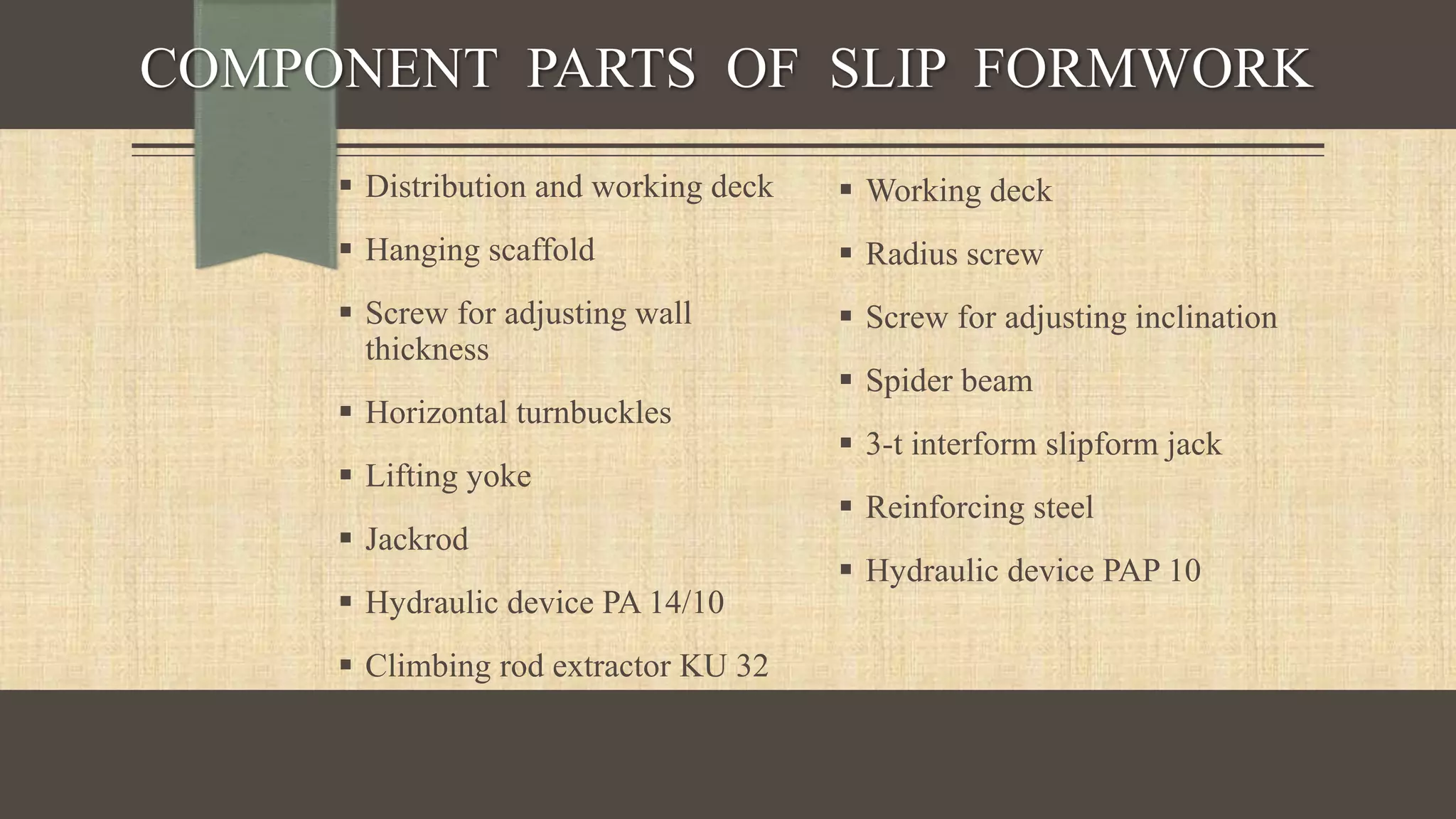 presentation on slip formwork | PPTX
