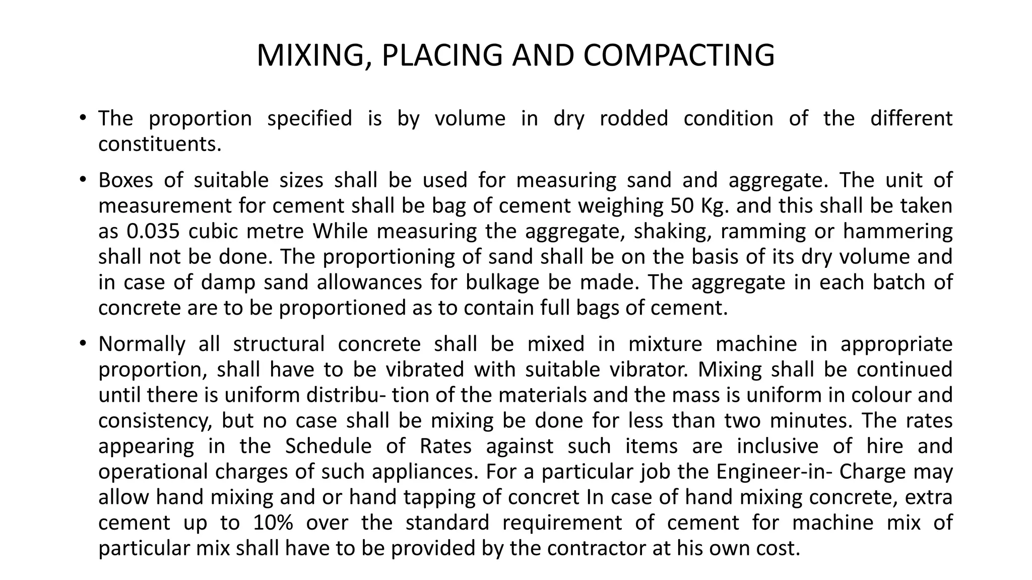 detailed specification for cement concrete | PPTX | Civil Engineering ...