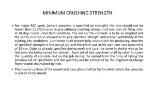 detailed specification for cement concrete | PPTX