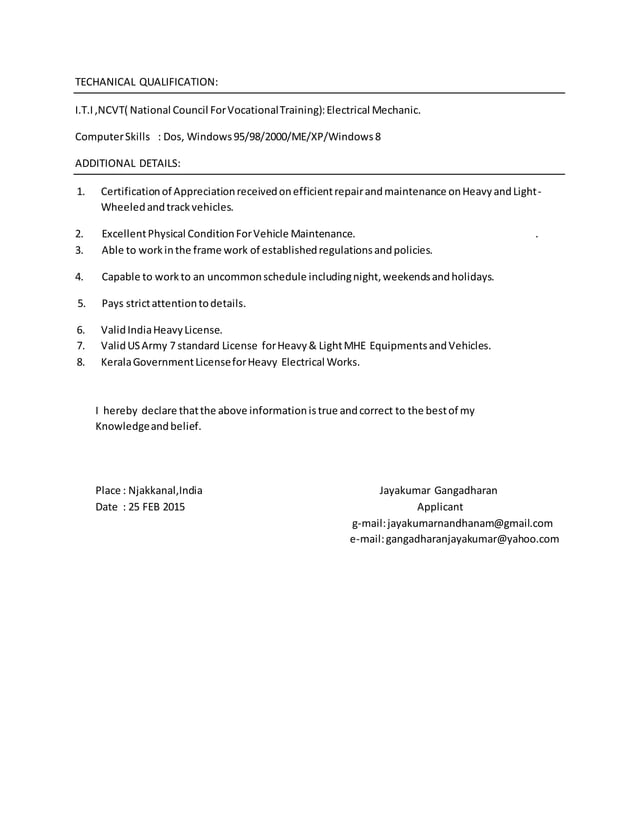 JAYAKUMAR GANGADHARAN CV (2) | PDF