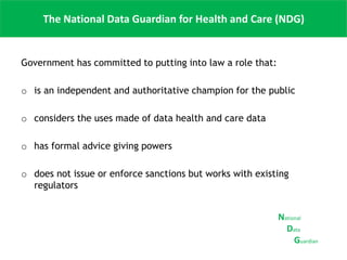 Building public trust in the use of health and care data | PPTX