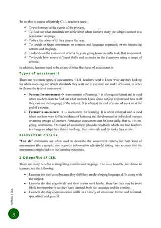 CLIL. Portfolio. | PDF