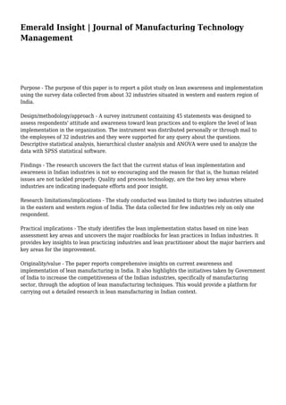 Emerald Insight | Journal of Manufacturing Technology Management | PDF