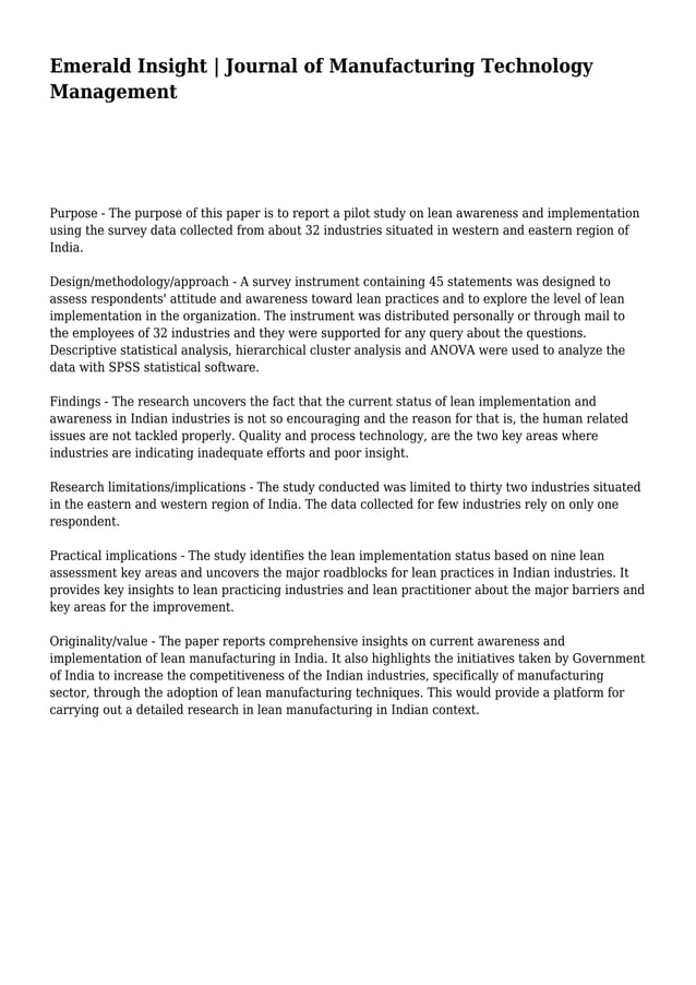 Emerald Insight | Journal of Manufacturing Technology Management | PDF