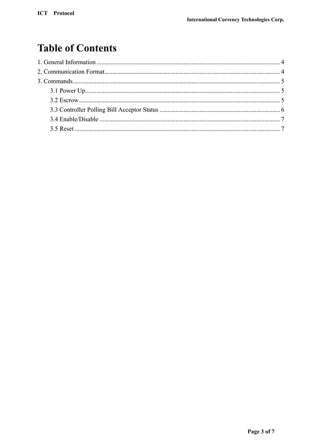 ICT-104 bill acceptor protocol | PDF | Computer Networking | Computing