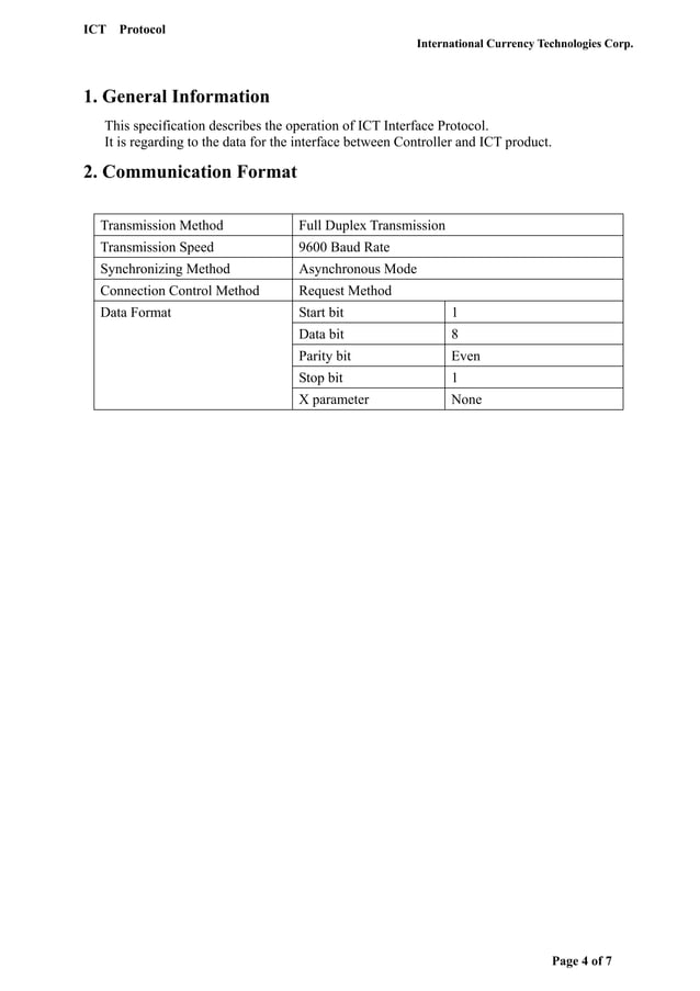 ICT-104 bill acceptor protocol | PDF | Computer Networking | Computing