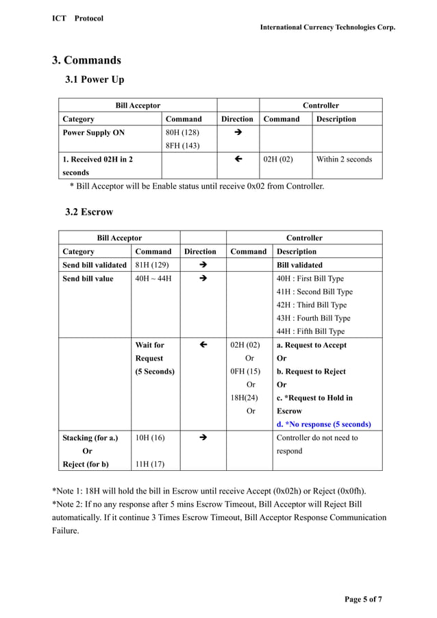 ICT-104 bill acceptor protocol | PDF | Computer Networking | Computing