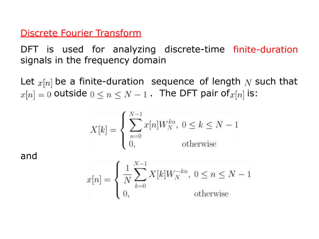 Discrete Fourier Transform | PPTX | Technology & Computing