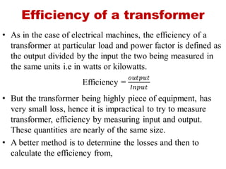 Efficiency of a transformer | PPT