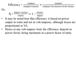 Efficiency of a transformer | PPT