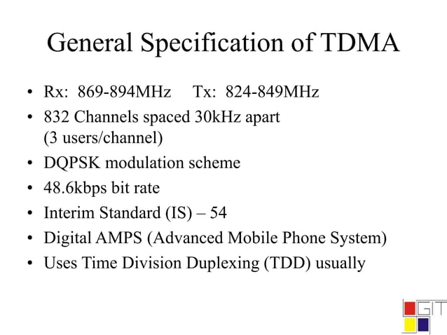 TDMA, FDMA, CDMA | PPT
