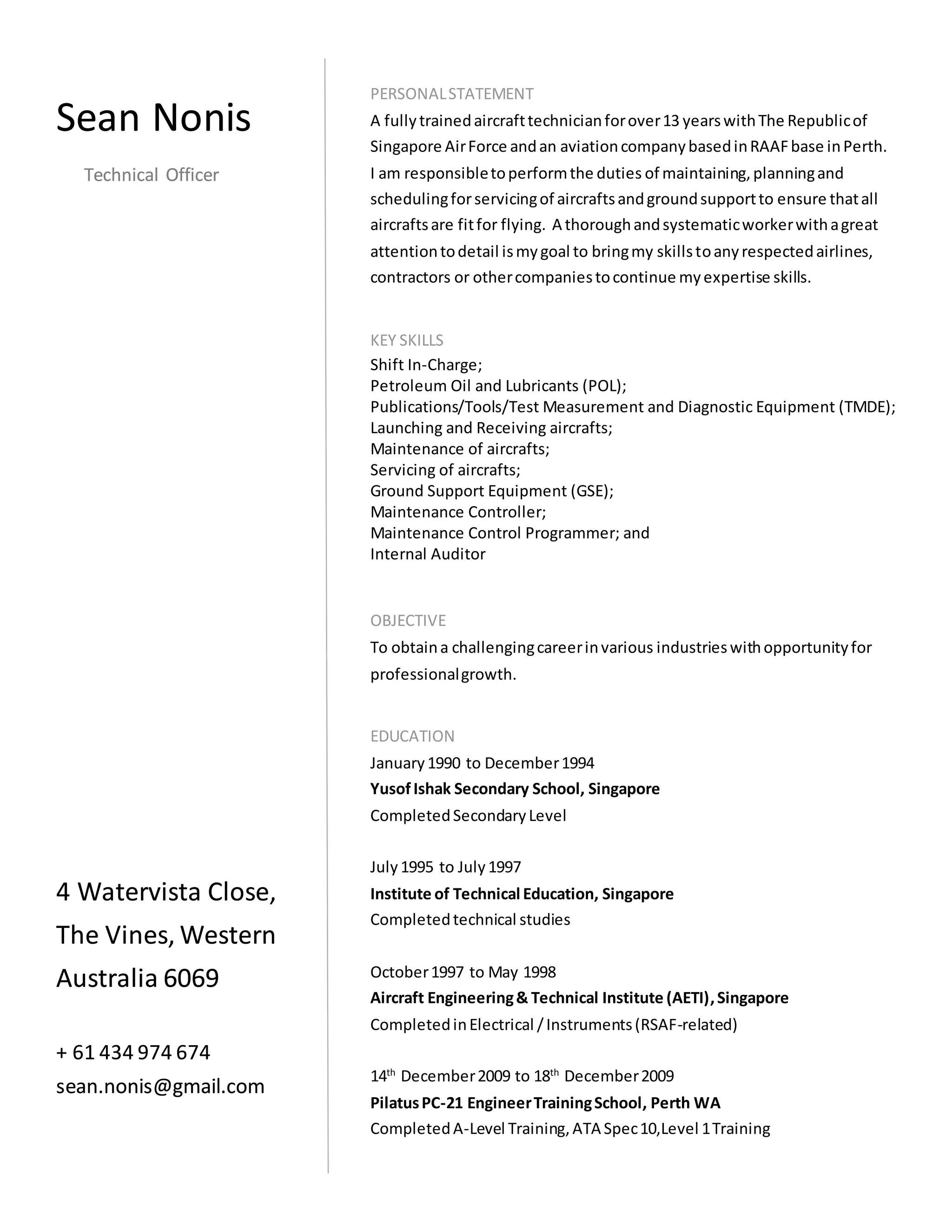 Sean Resume 2014 (updated) | DOCX | Air Travel | Travel Type