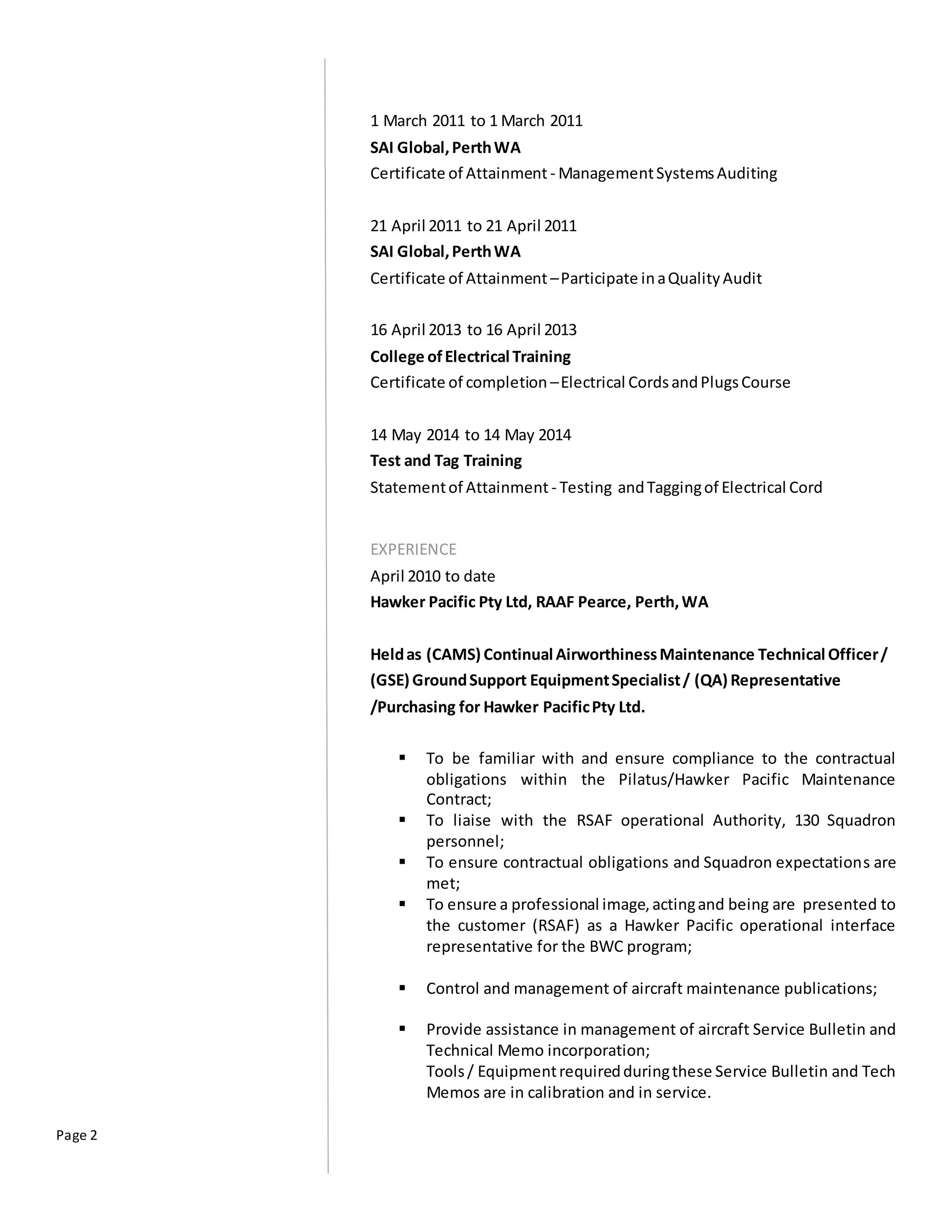 Sean Resume 2014 (updated) | DOCX | Air Travel | Travel Type