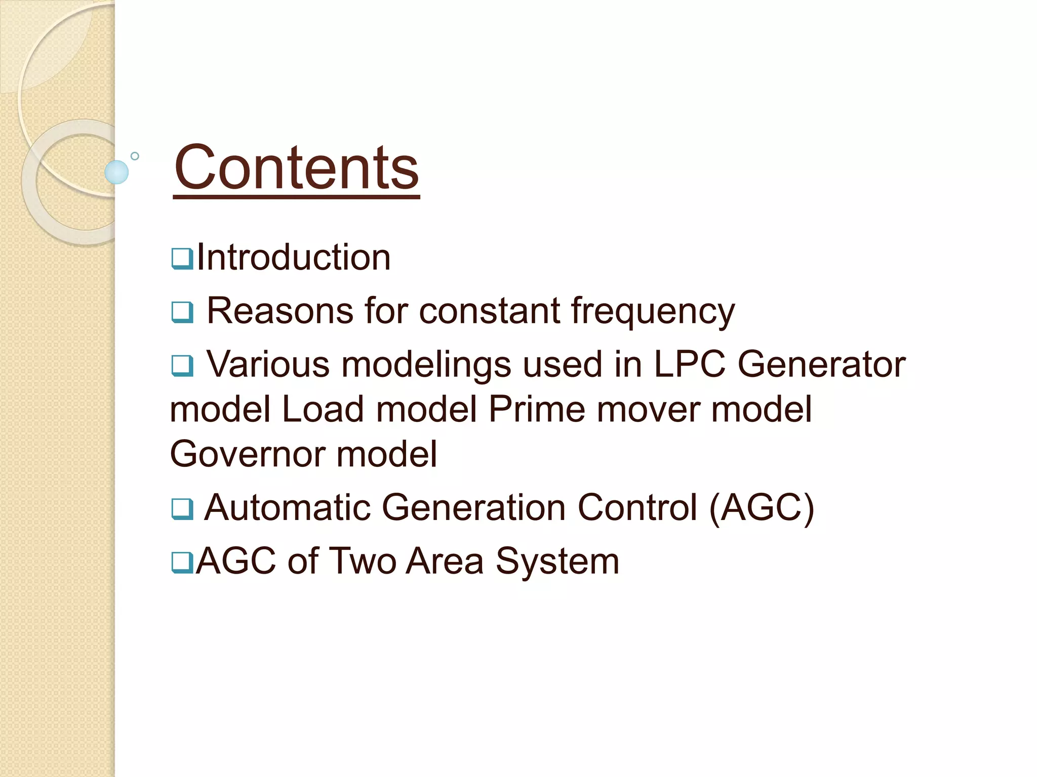 load frequency control of two area | PPT