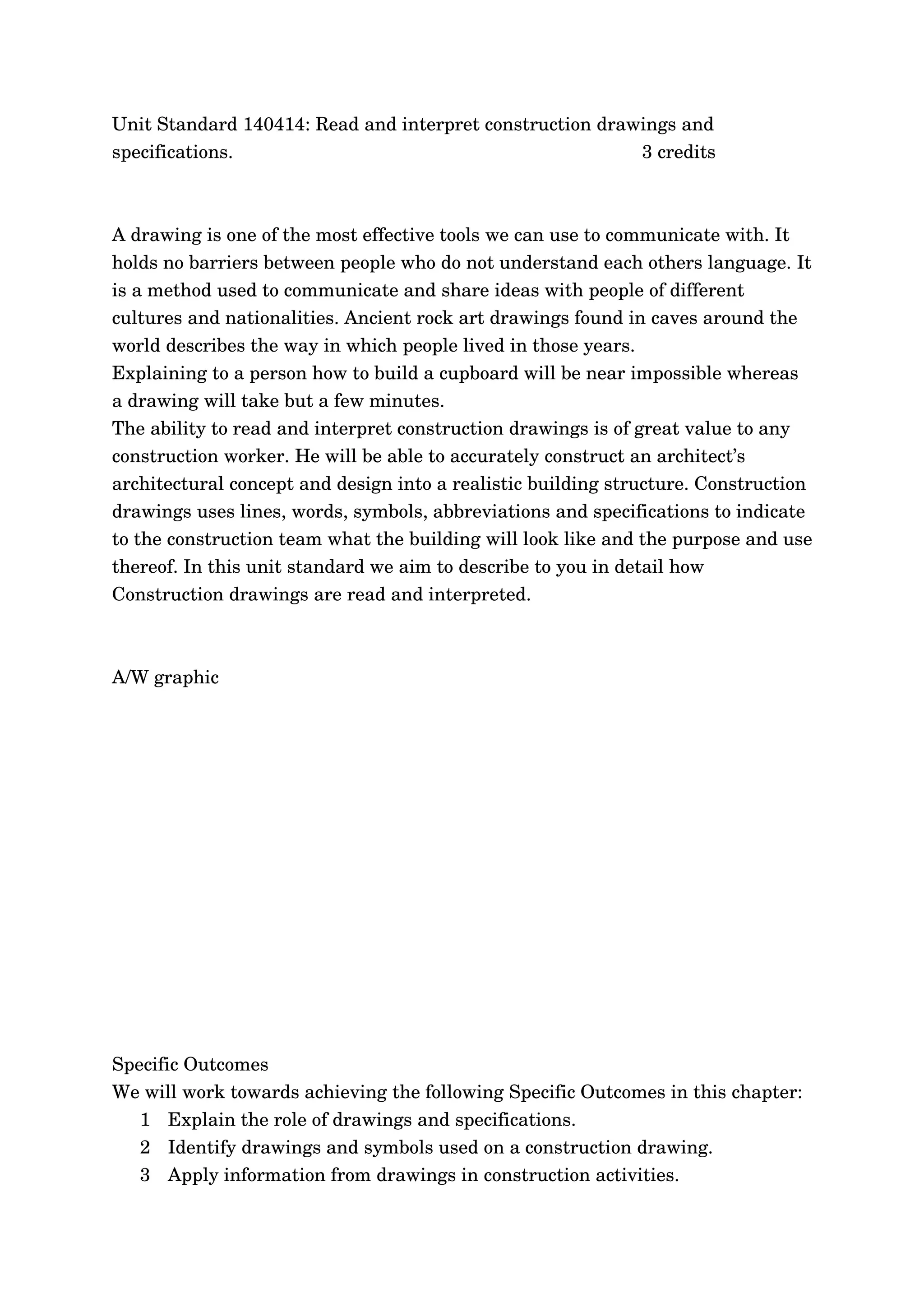 Read and Interpret Construction Drawings & specifications | DOC