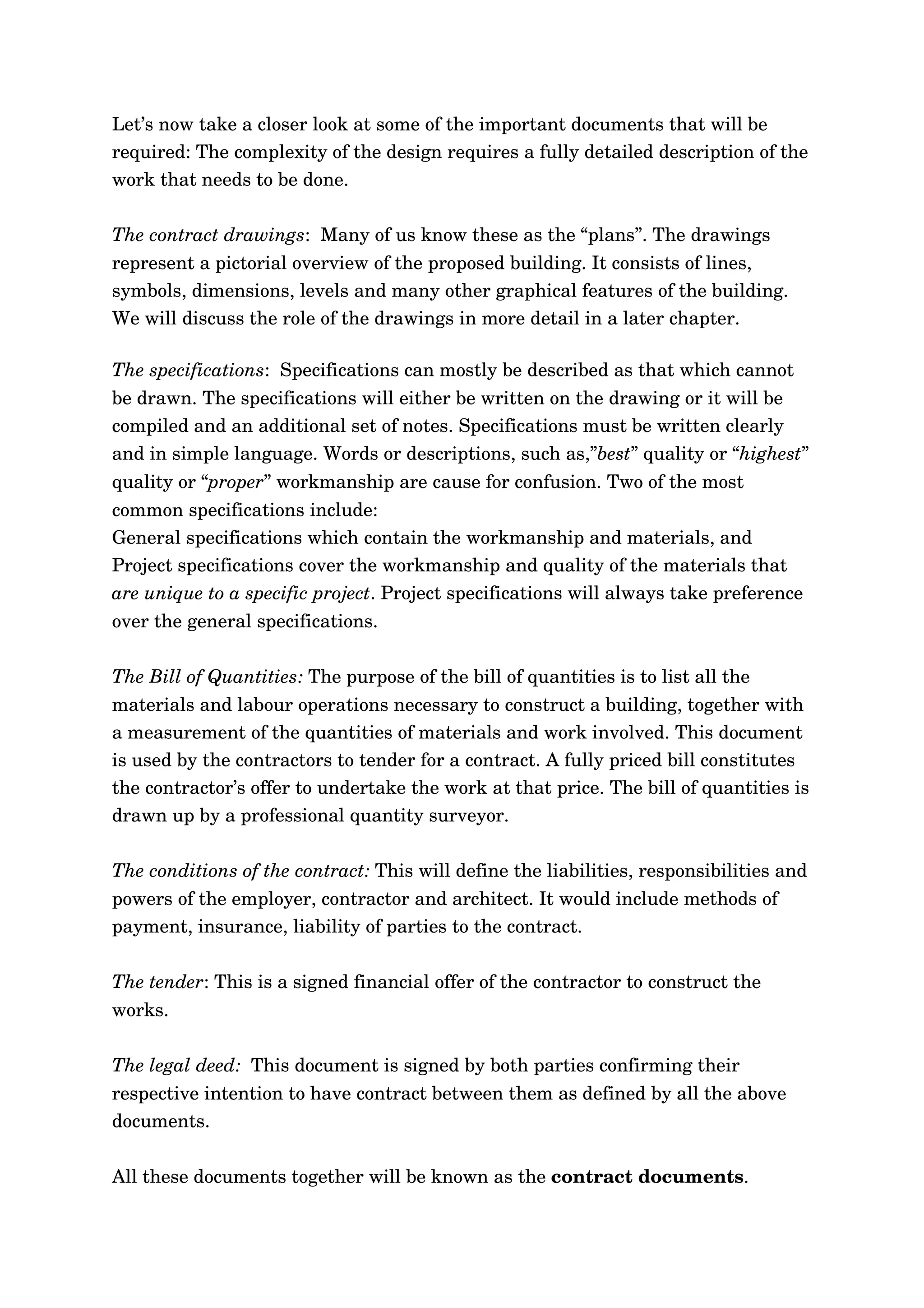 Read and Interpret Construction Drawings & specifications | DOC