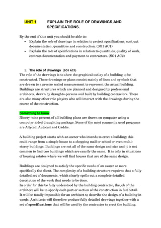 Read and Interpret Construction Drawings & specifications | DOC