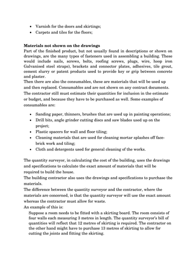 Read and Interpret Construction Drawings & specifications | DOC