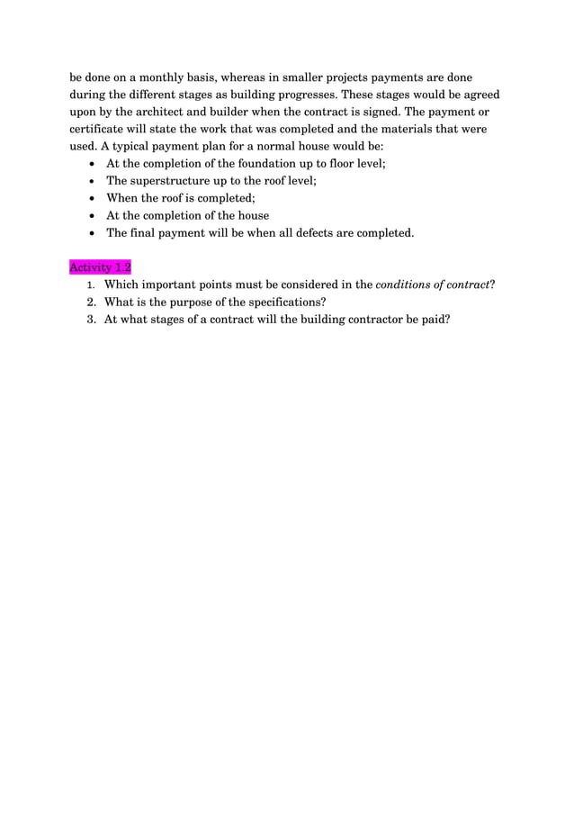Read and Interpret Construction Drawings & specifications | DOC