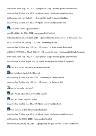 Fish Questions, Answers, Polls & Debates | PDF