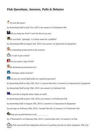 Fish Questions, Answers, Polls & Debates | PDF