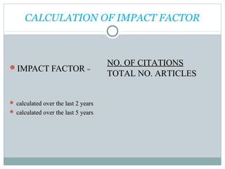 journal and impact factor | PPT