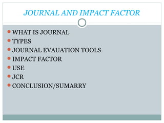 journal and impact factor | PPT