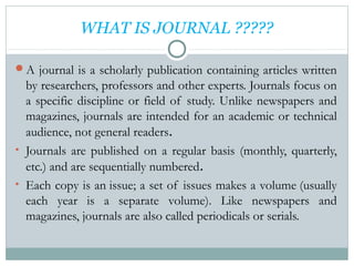 journal and impact factor | PPT