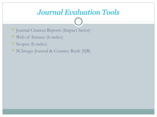 journal and impact factor | PPT