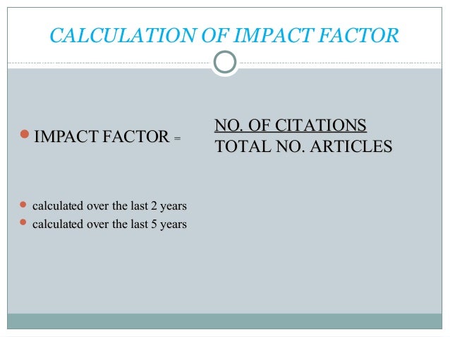 journal and impact factor