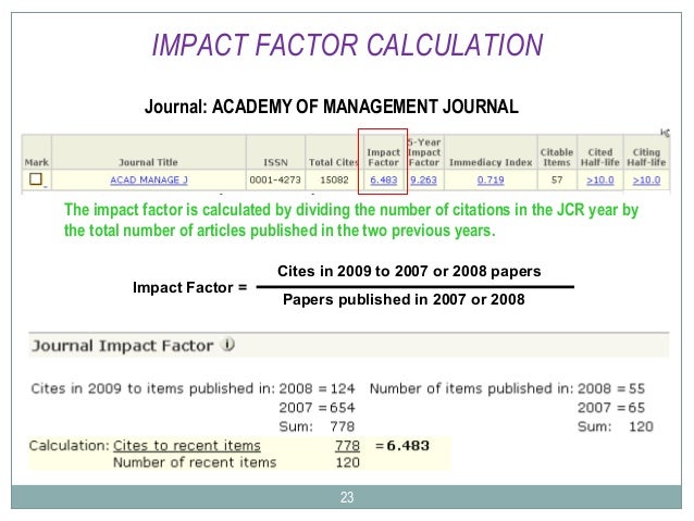 journal and impact factor