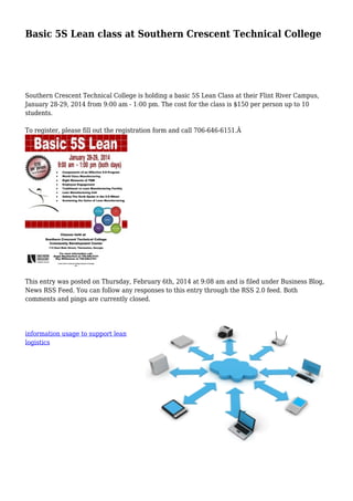 Basic 5S Lean class at Southern Crescent Technical College | PDF
