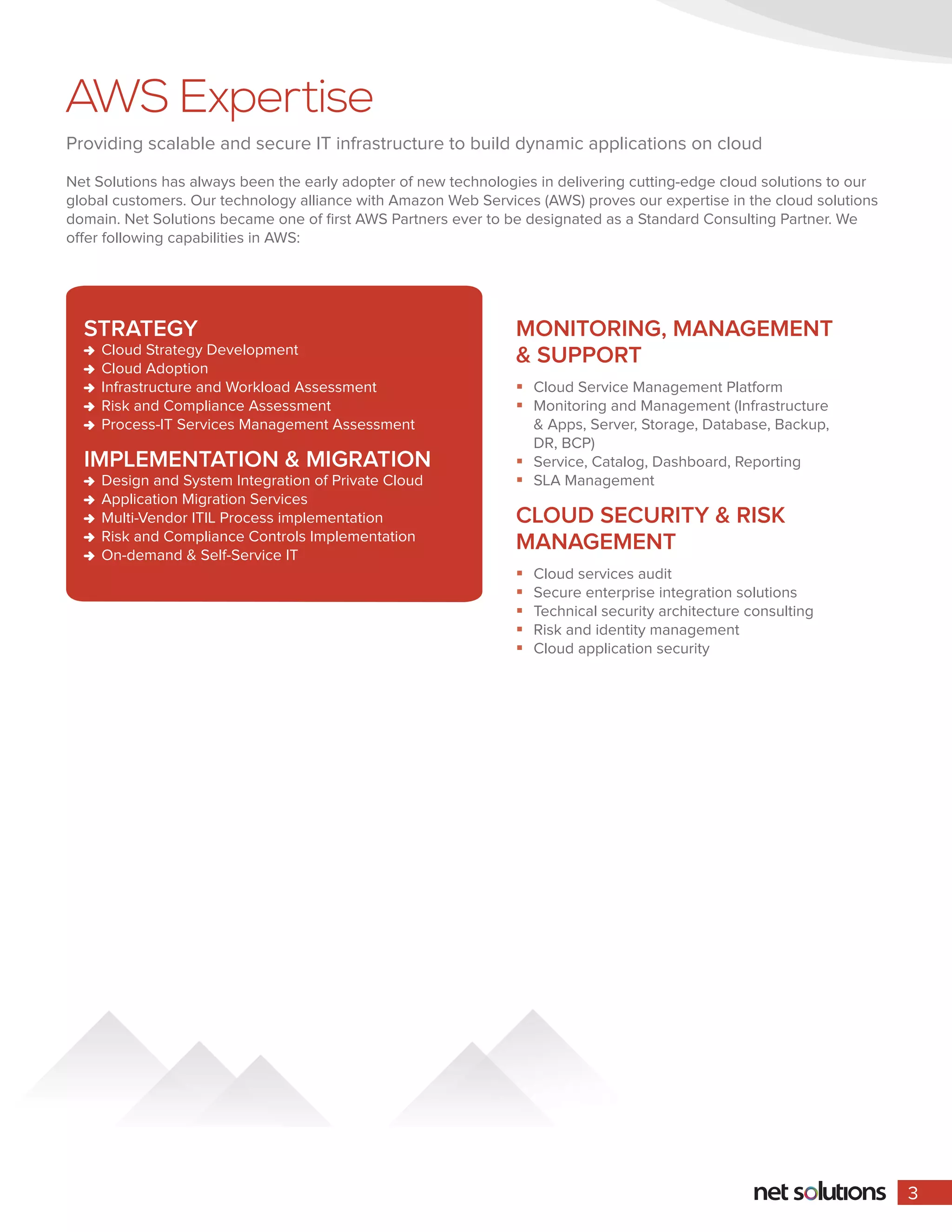 Net Solutions AWS Brochure | PDF