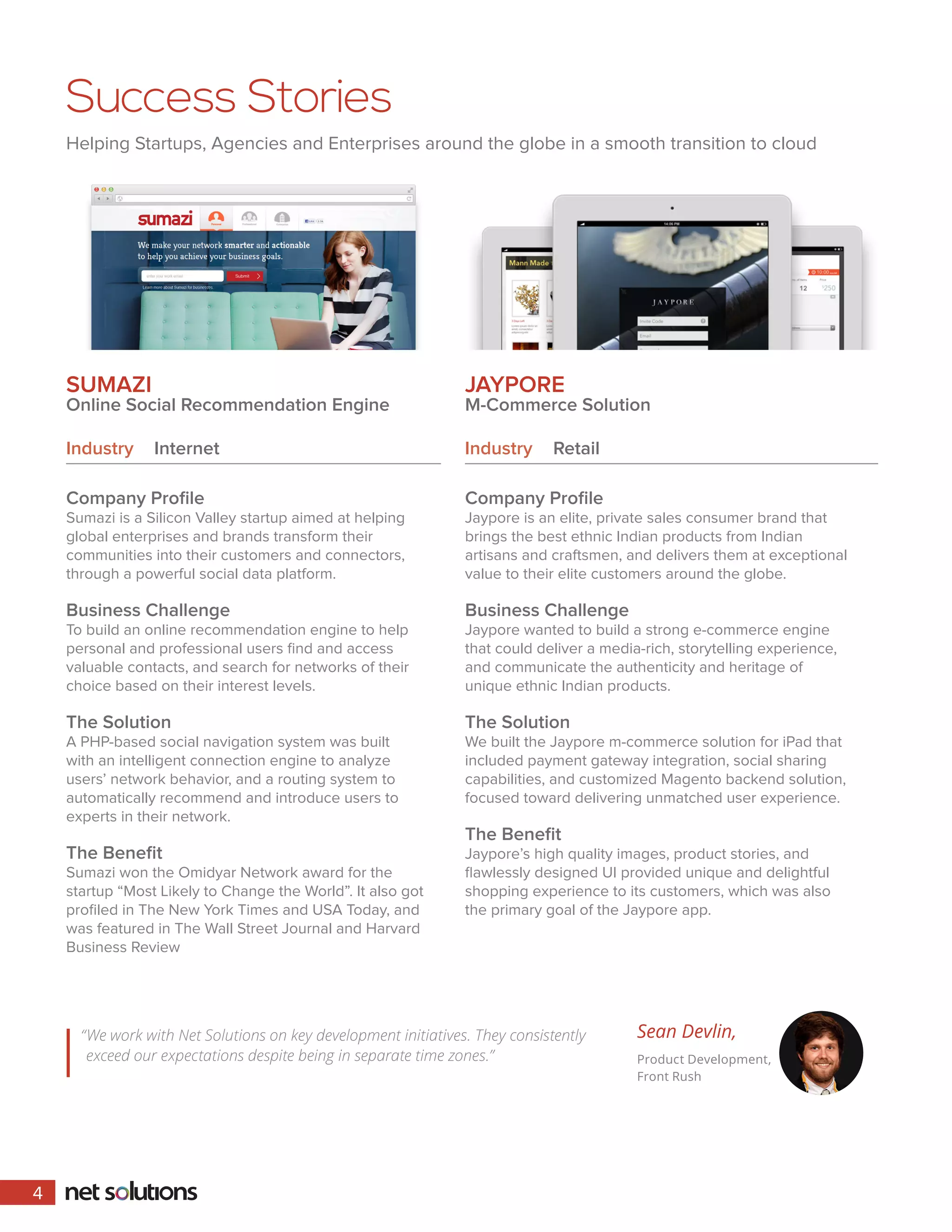Net Solutions AWS Brochure | PDF